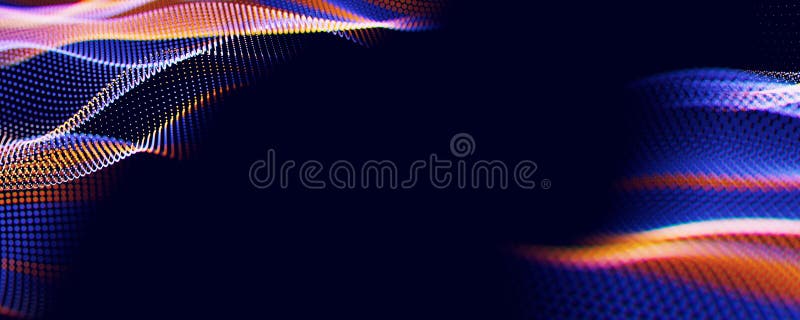 Abstract Wave Of Particles Big Data Digital Flow Concept Llm Learning Process Ai Technology