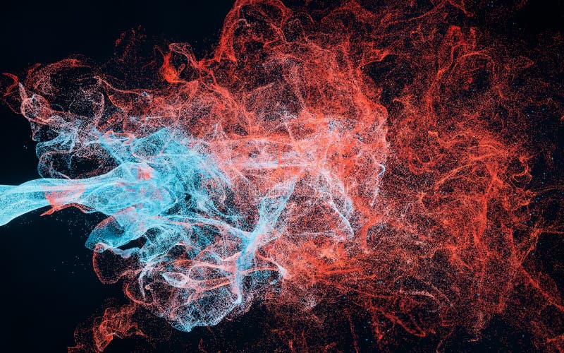 Abstract Wave Particles, Diffuse Powder, 3d Rendering Stock ...