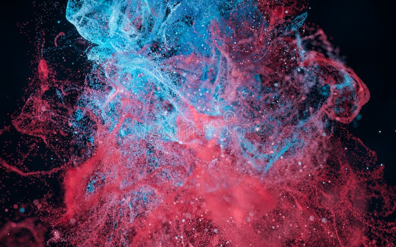 Abstract Wave Particles, Diffuse Powder, 3d Rendering Stock ...