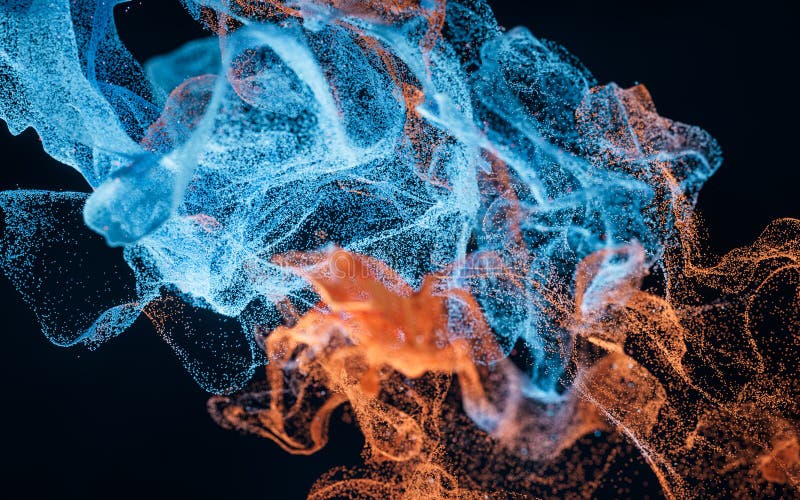 Abstract Wave Particles, Diffuse Powder, 3d Rendering Stock ...