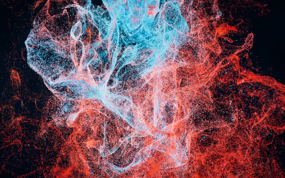 Abstract Wave Particles, Diffuse Powder, 3d Rendering Stock ...