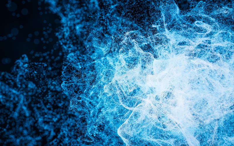 Abstract Wave Particles, Diffuse Powder, 3d Rendering Stock ...