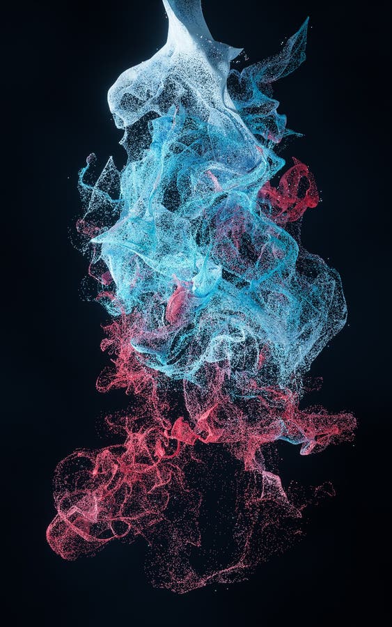 Abstract Wave Particles, Diffuse Powder, 3d Rendering Stock ...