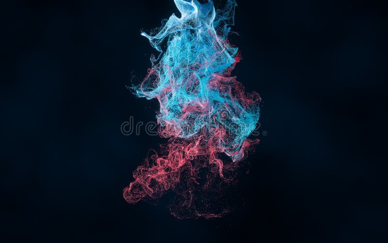 Abstract Wave Particles, Diffuse Powder, 3d Rendering Stock ...