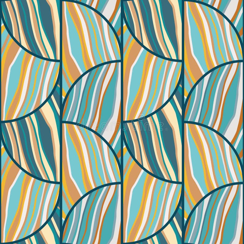 Abstract Wave in Patchwork Style Wallpaper. Mosaic Geometric Seamless ...