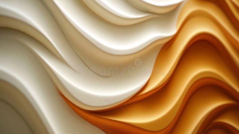 Abstract Wave Pattern Background: Cream and Gold Texture Stock ...