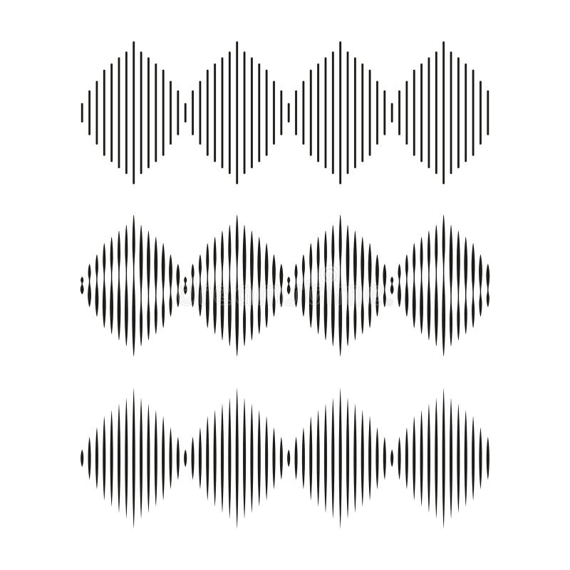 Abstract Wave Pattern. Black Line Texture. Geometric Sound Shape ...