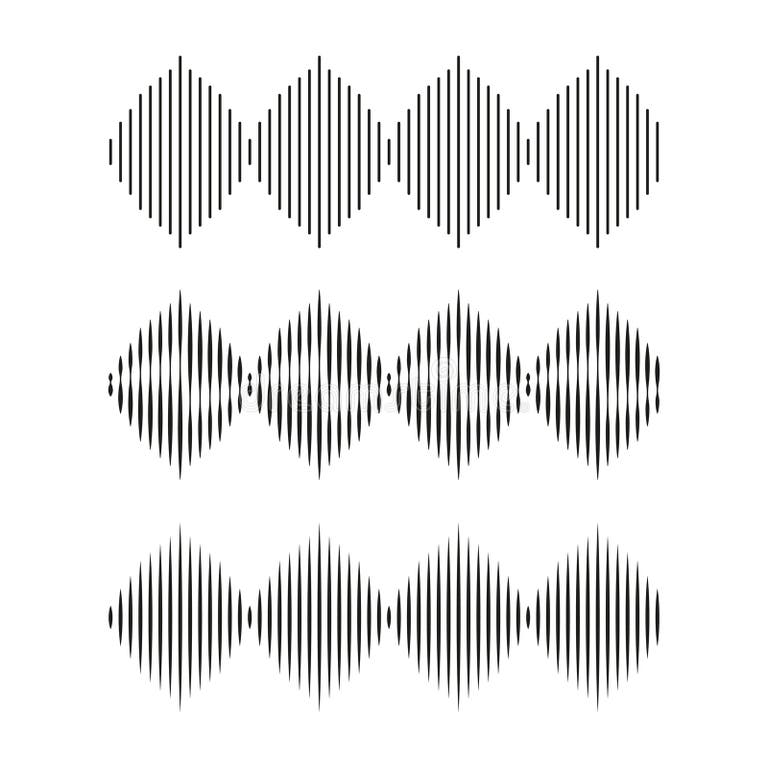 Abstract Wave Pattern. Black Line Texture. Geometric Sound Shape ...