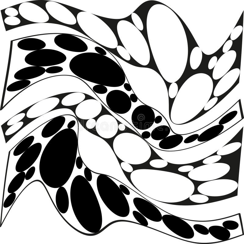 Abstract Wave Pattern. Black and White Contrast. Vector Artistic Flow ...