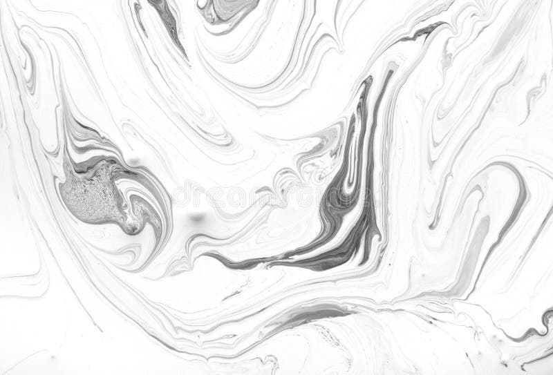 Abstract Wave Pattern, Black White Marble Ink Texture Background. Stock ...