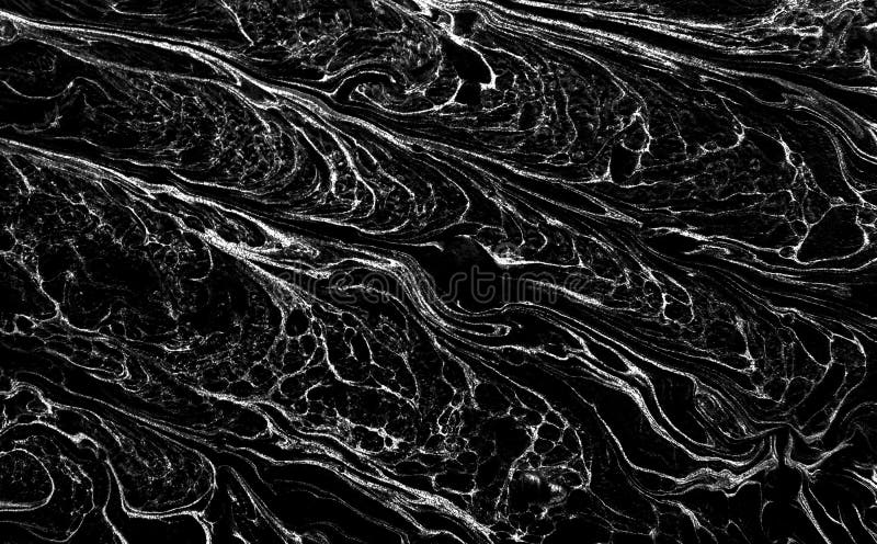 Abstract Wave Pattern, Black White Marble Ink Texture Background. Stock ...
