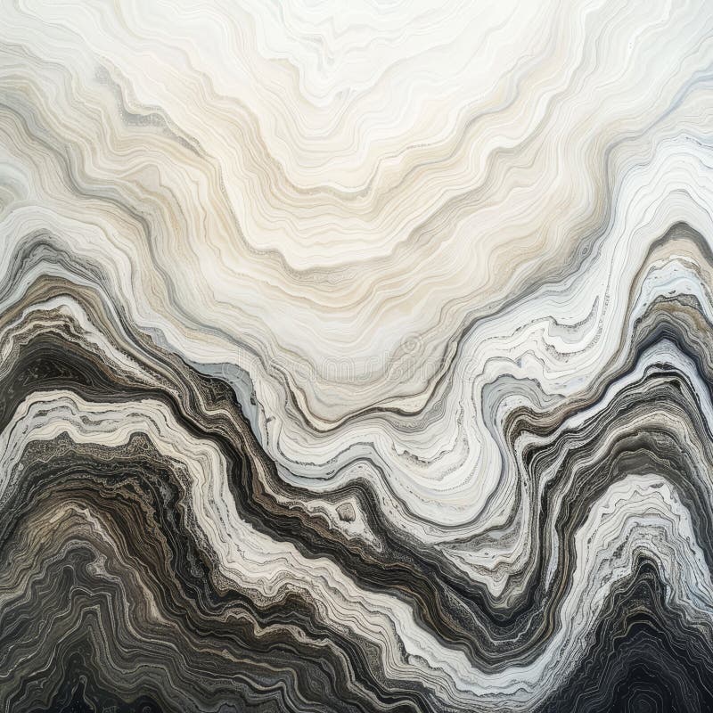 Abstract Wave Pattern, Black and White Marble Texture, Natural Luxury ...