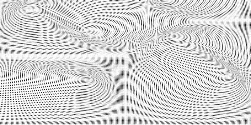 Abstract Wave Pattern in Black and White Showcasing Depth Stock Vector ...