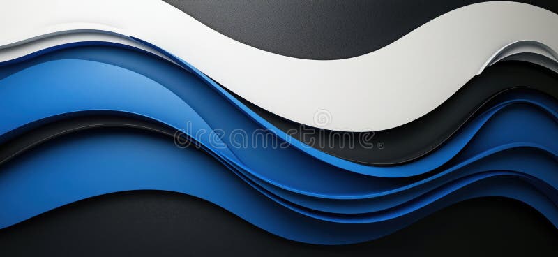 Abstract Wave Pattern in Blue, Black, and White Colors on Textured ...