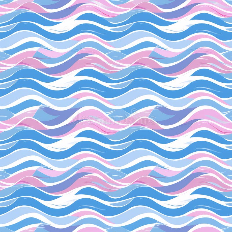 Abstract Wave Pattern in Blue Pink and White Stock Illustration ...