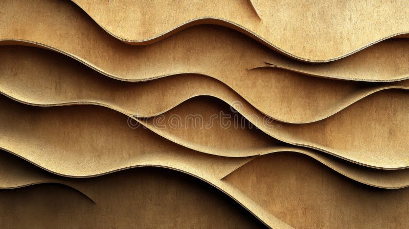 Abstract Wave Pattern in Brown Cardboard Stock Illustration ...
