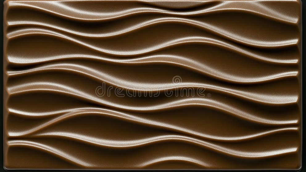 Abstract Wave Pattern in Brown D Render of Flowing, Undulating Surface ...