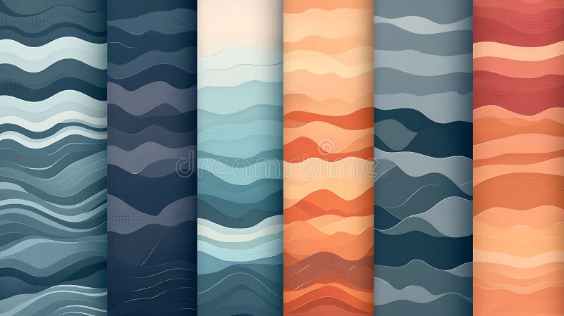 Abstract Wave Pattern Color Variations Design Stock Illustration ...