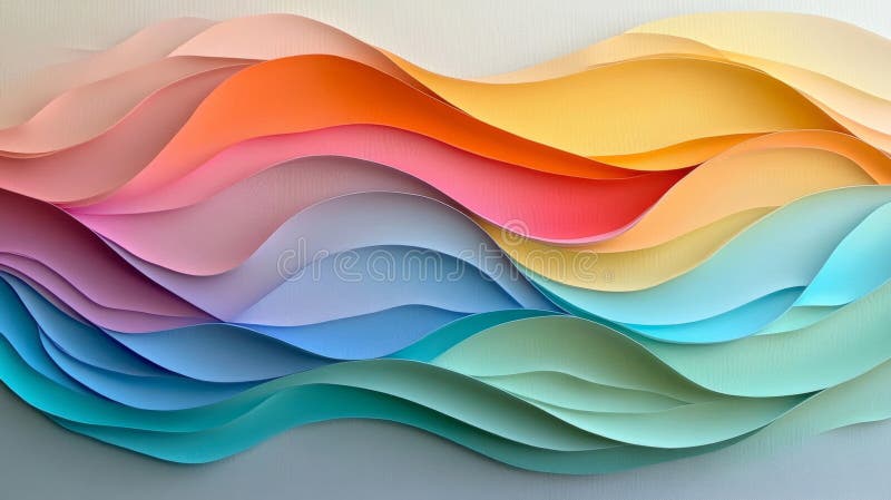Abstract Wave Pattern with Colorful Paper Layers in a Modern Artistic ...