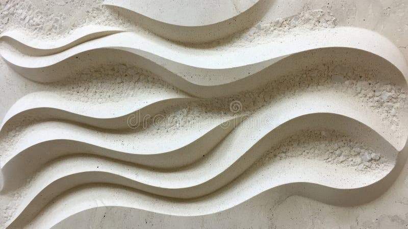 Abstract Wave Pattern Concrete Wall Art Stock Illustration ...