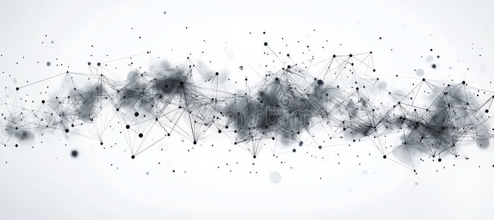 Abstract Wave Pattern Connections, Polygonal Network Mesh, Modern ...