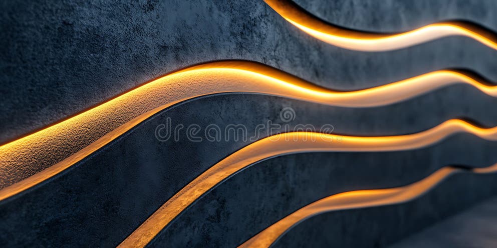 Abstract Wave Pattern Dark Blue Texture with Gold Highlights Stock ...