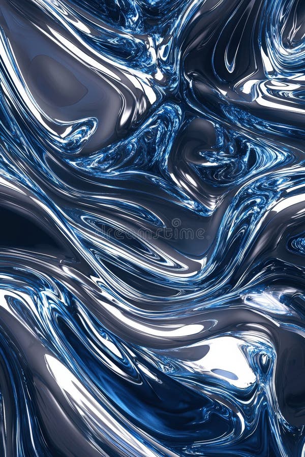 Abstract Wave Pattern in Deep Blue and Silver for Professional ...