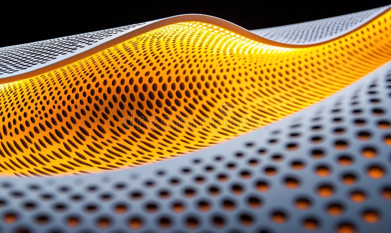 Abstract Wave Pattern with Glowing Orange Light, Futuristic Design for ...