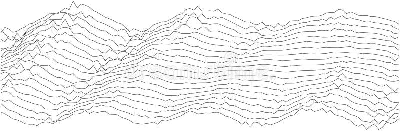 Abstract Wave Pattern with Layered Lines in Black and White for Modern ...