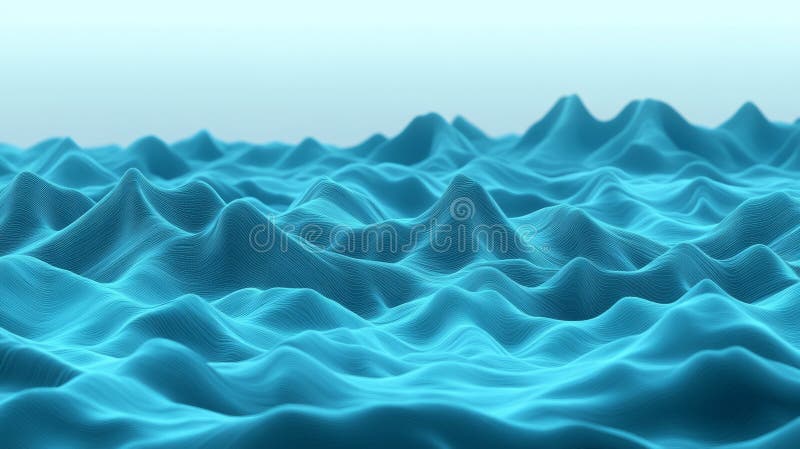 Abstract Wave Pattern, Light Blue Connected Mesh, Polygonal Network ...