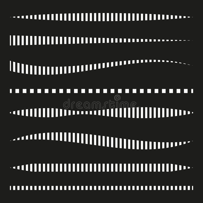 Abstract Wave Pattern. Monochrome Line Distortion. Optical Illusion Art ...