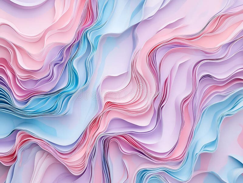 Abstract Wave Pattern, Pastel Colors, Layered Texture, Dreamlike Design ...