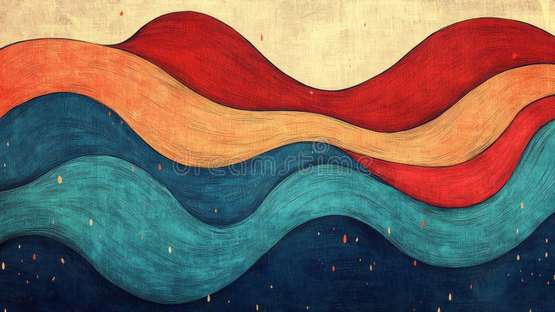 Abstract Wave Pattern with Red, Blue, and Orange Hues Stock ...