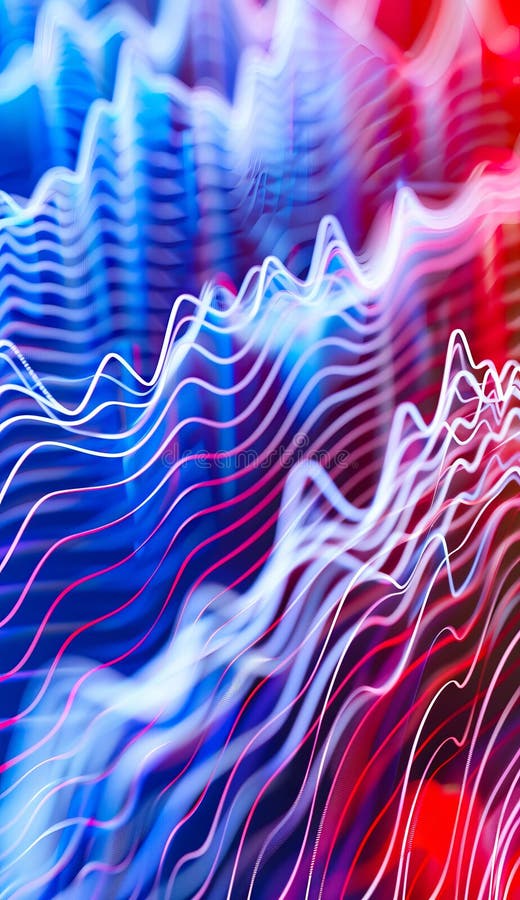 Abstract Wave Pattern in Red, Blue and White Stock Image - Image of ...