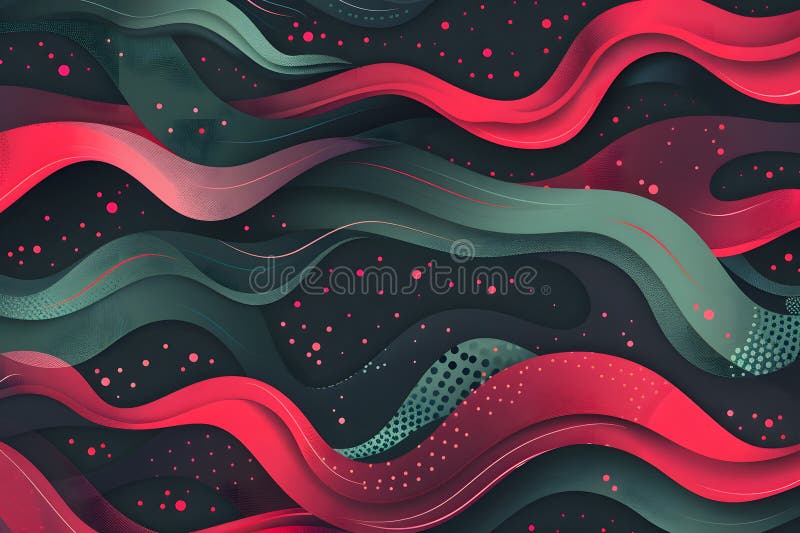 Abstract Wave Pattern with Red and Green Tones To Enhance Designs Stock ...