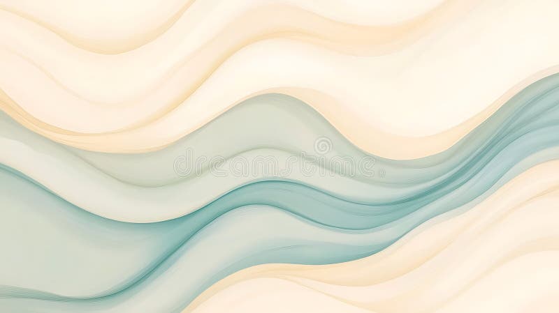 Abstract Wave Pattern in Soft Beige and Teal Hues Stock Illustration ...