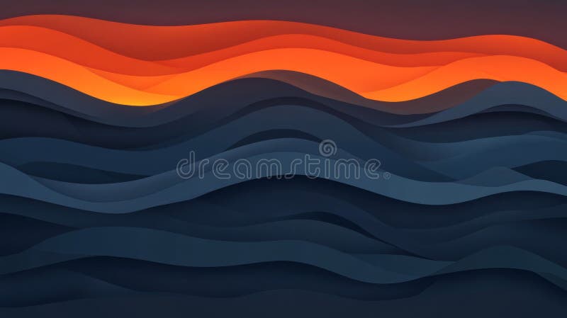 Abstract Wave Pattern with Sunset Hues Stock Illustration ...