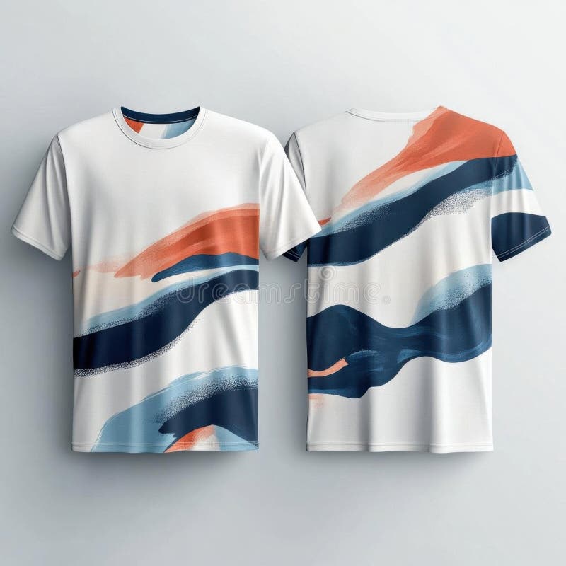 Abstract Wave Pattern T-Shirt Design Mockup Stock Illustration ...