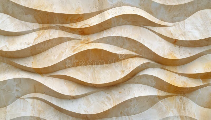 Abstract Wave Pattern on Textured Sandstone Wall, a Modern Elegance ...