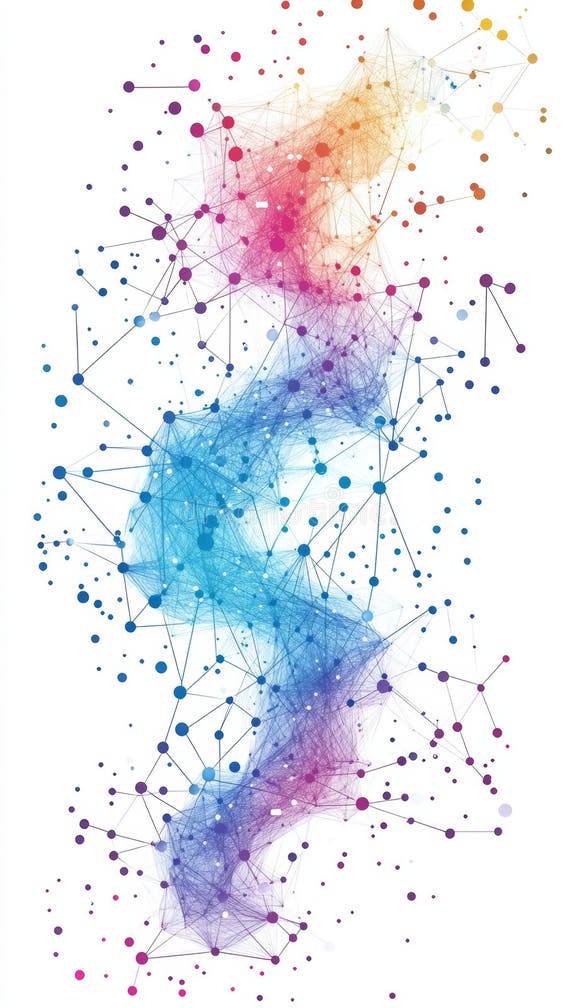 Abstract Wave Pattern with Vibrant Colors, Connected Mesh Design ...