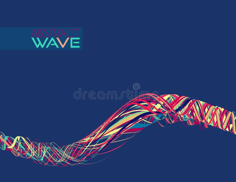 Abstract Wave. Pattern with Wavy Thin Color Strips Stock Vector ...
