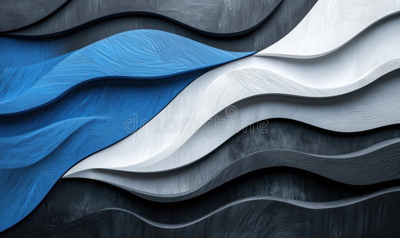 Abstract Wave Patterns in Blue, White, and Gray Tones Showcasing ...