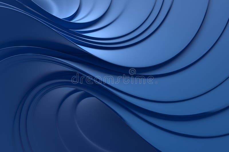 Abstract Wave Patterns in Elegant Blue Curves Stock Illustration ...