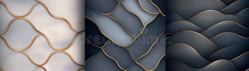 Abstract Wave Patterns with Elegant Curves in Neutral and Dark Tones ...