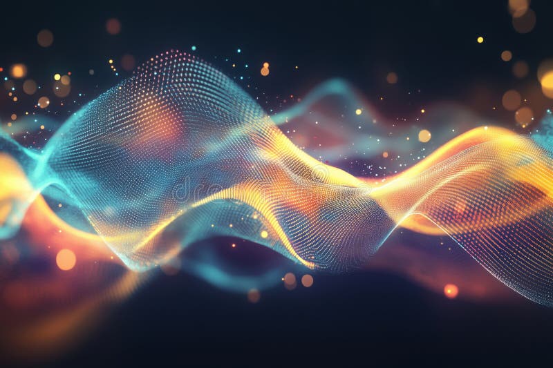 Abstract Wave Patterns with Glowing Particles and Vibrant Colors Stock ...