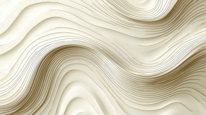 Abstract Wave Patterns in Light Cream Color with Flowing Lines and ...
