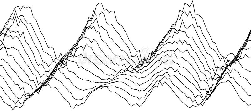 Abstract Wave Patterns and Mountain Peaks Illustration for Creative ...