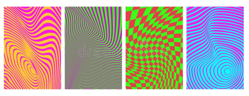 Abstract Wave Patterns with Optical Illusions Stock Vector ...