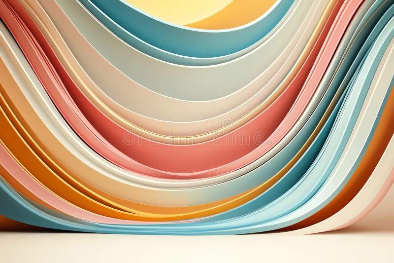 Abstract Wave Patterns in Pastel Colors Create a Soothing Visual Effect ...