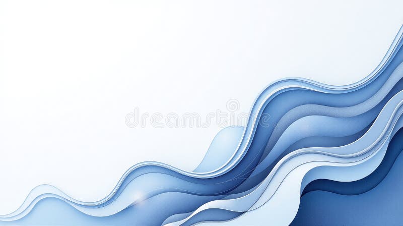 Abstract Wave Patterns in Shades of Blue Stock Illustration ...